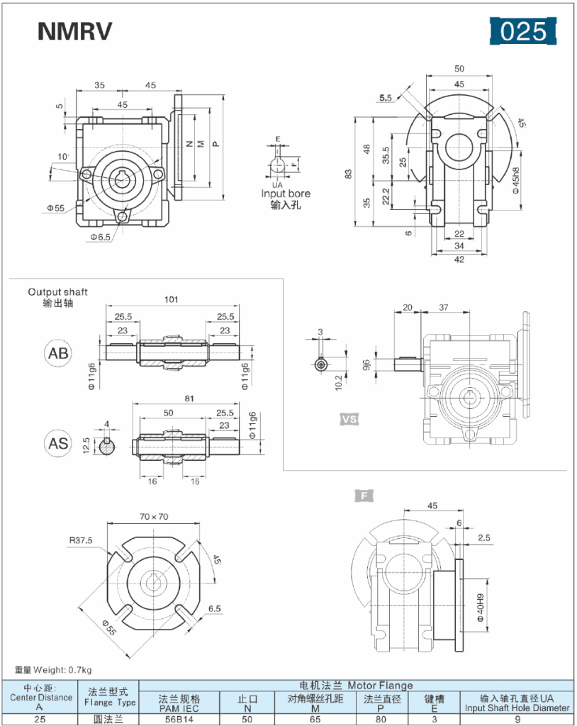 NMRV-NRV Worm Gear Speed Reducer - RV Worm Gear Speed Reducer - HM Motor